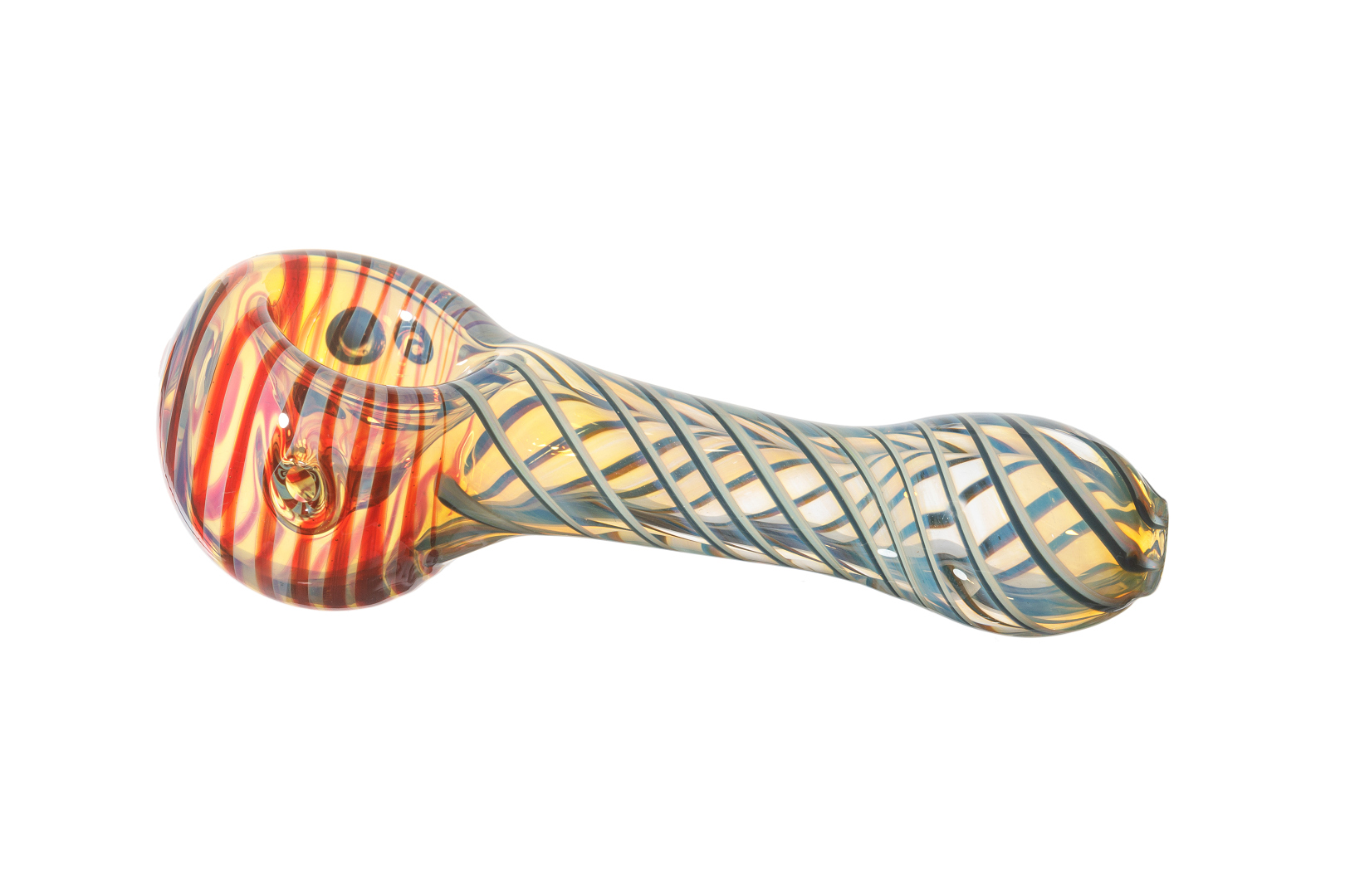 Twister Glass Spoon - Red Pot | Smoke-Nut.com | Smoke-Nut.com