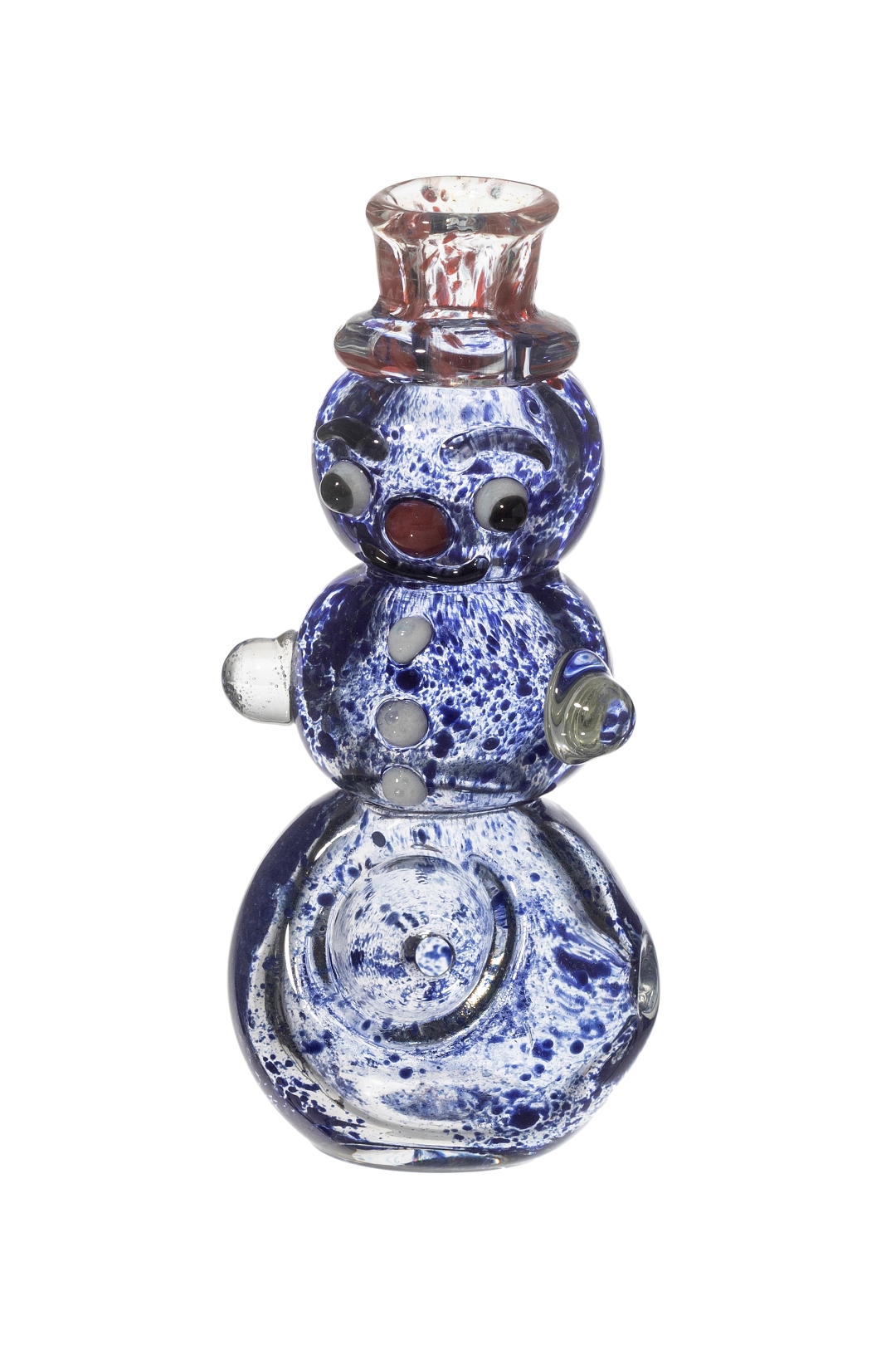 Glass Pipe Mini Snowman Blue| Smoke-Nut.com | Smoke-Nut.com