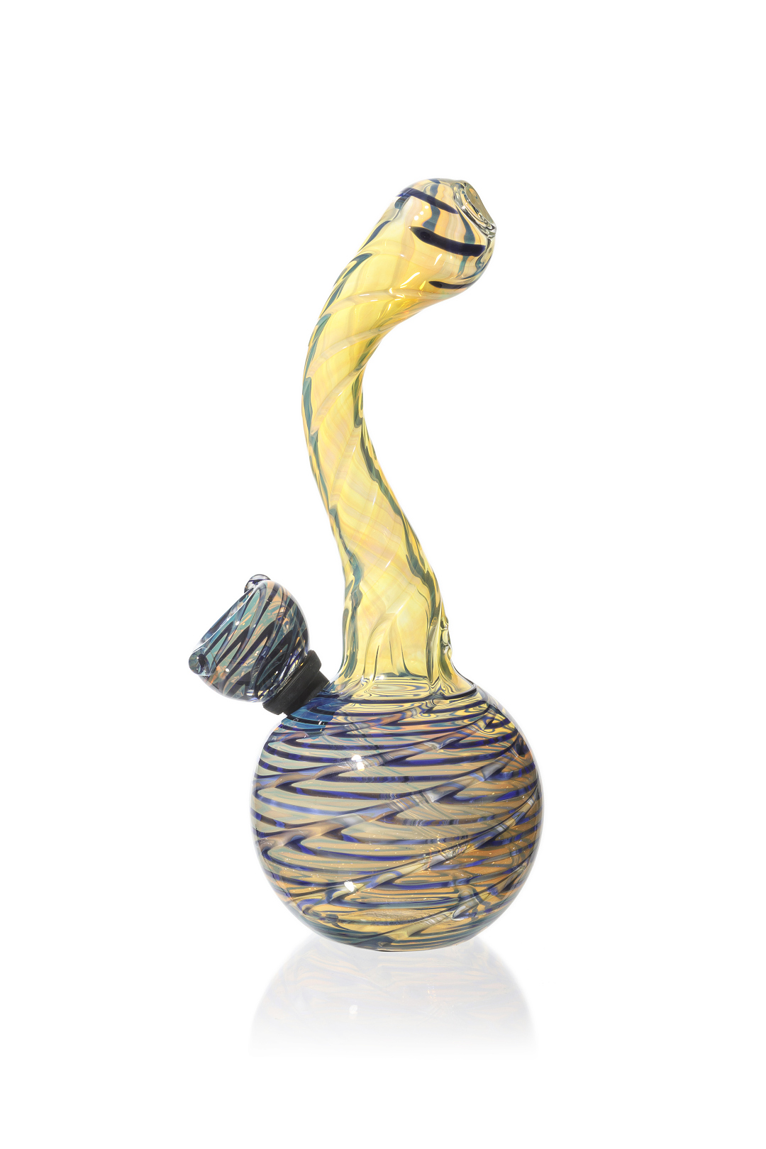 Curved Mini Bong - Blue Stripes CCG - hq | Smoke-Nut.com | Smoke-Nut.com